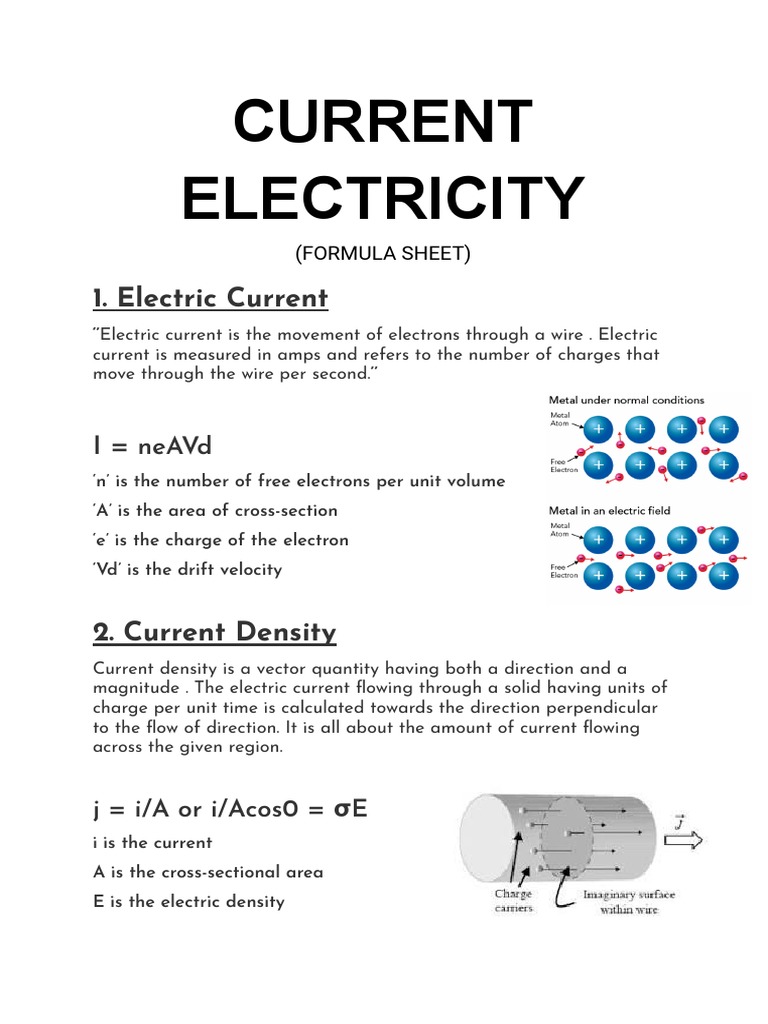 Current Electricity | PDF | Electrical Resistance And Conductance ...