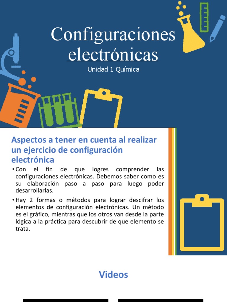 Clase de Configuraciones Electronicas | PDF | Configuración electronica | Fases de la materia