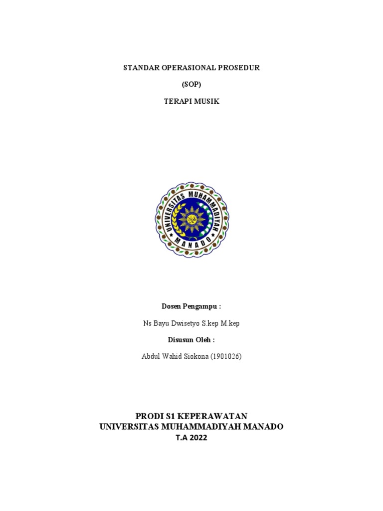 SOP Terapi Musik untuk Kesehatan Pasien | PDF