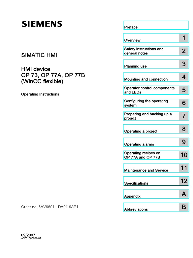 Simatic Hmi Hmi Device Op 73, Op 77a, Op 77b (Wincc Flexible) (Pdfdrive) | PDF | User Interface ...
