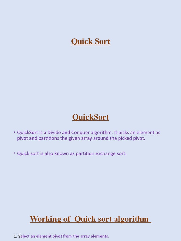 Unit 2 - Quick Sort | PDF | Computing | Software Engineering Unit 2 - Quick Sort | PDF | Computing | Software Engineering