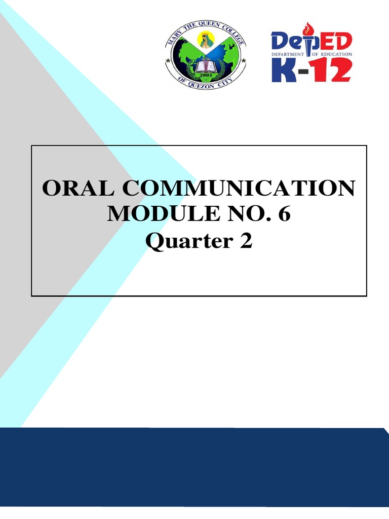 SHS MODULE 6 Oral Communication | PDF | Communication | Speech