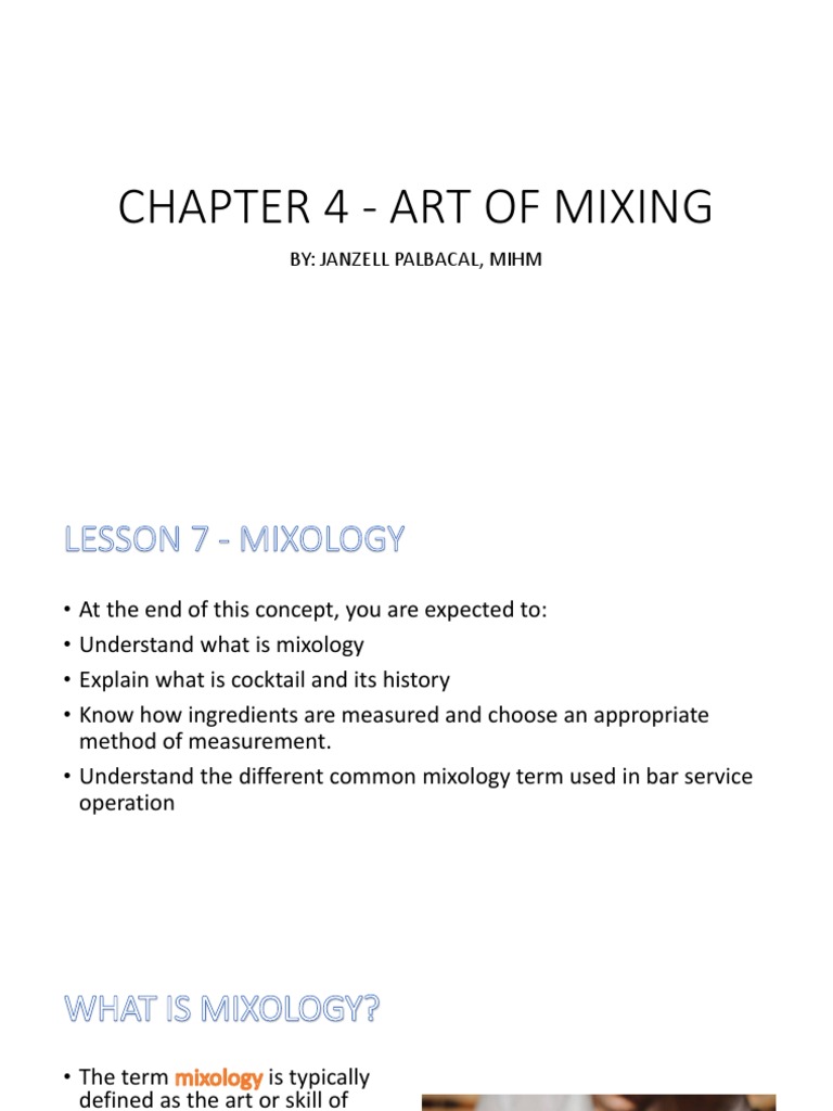 Understanding Mixology Basics | PDF | Cocktails | Drink