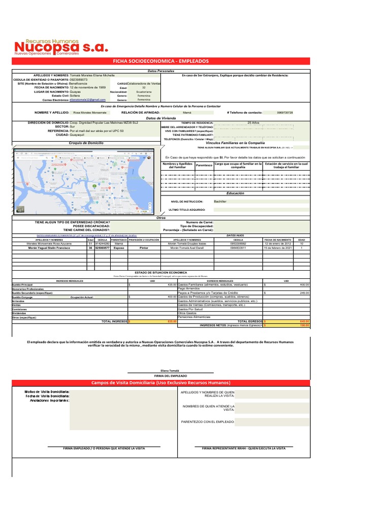 Ficha Socio Economica 2022 | PDF