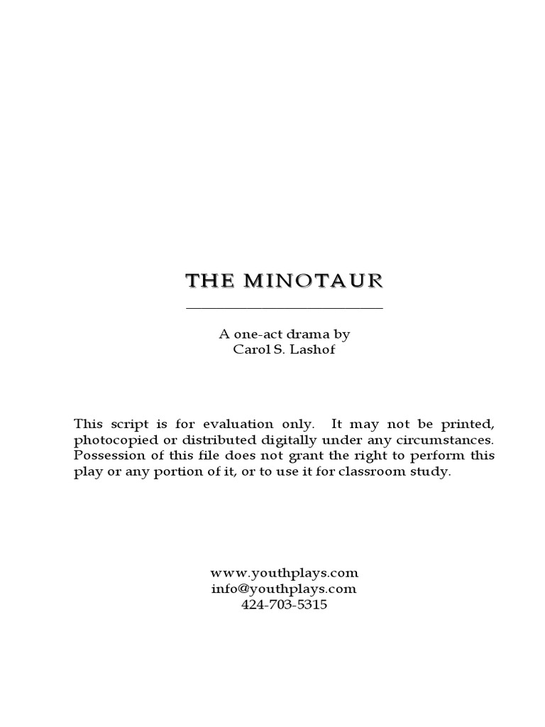 The Minotaur - Excerpt | PDF | Theseus | Minotaur
