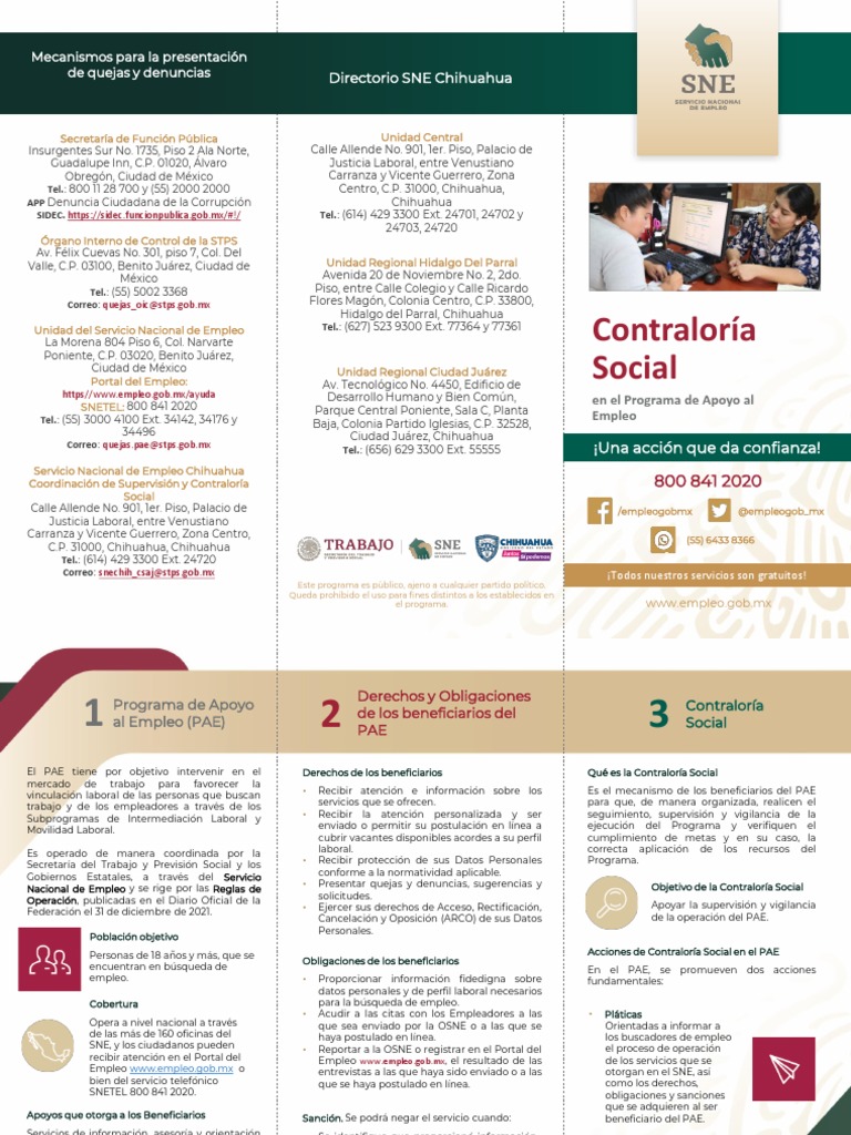 Triptico Contraloria Social | PDF | Gobierno