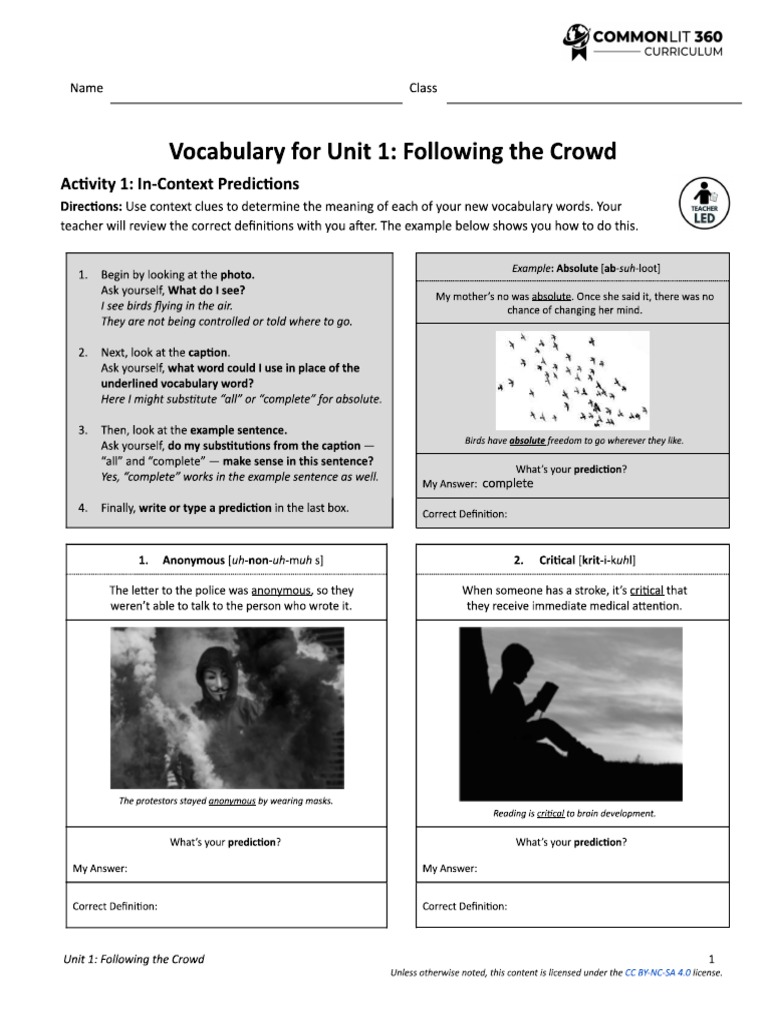 Vocabulary For Cheboygan Day | PDF