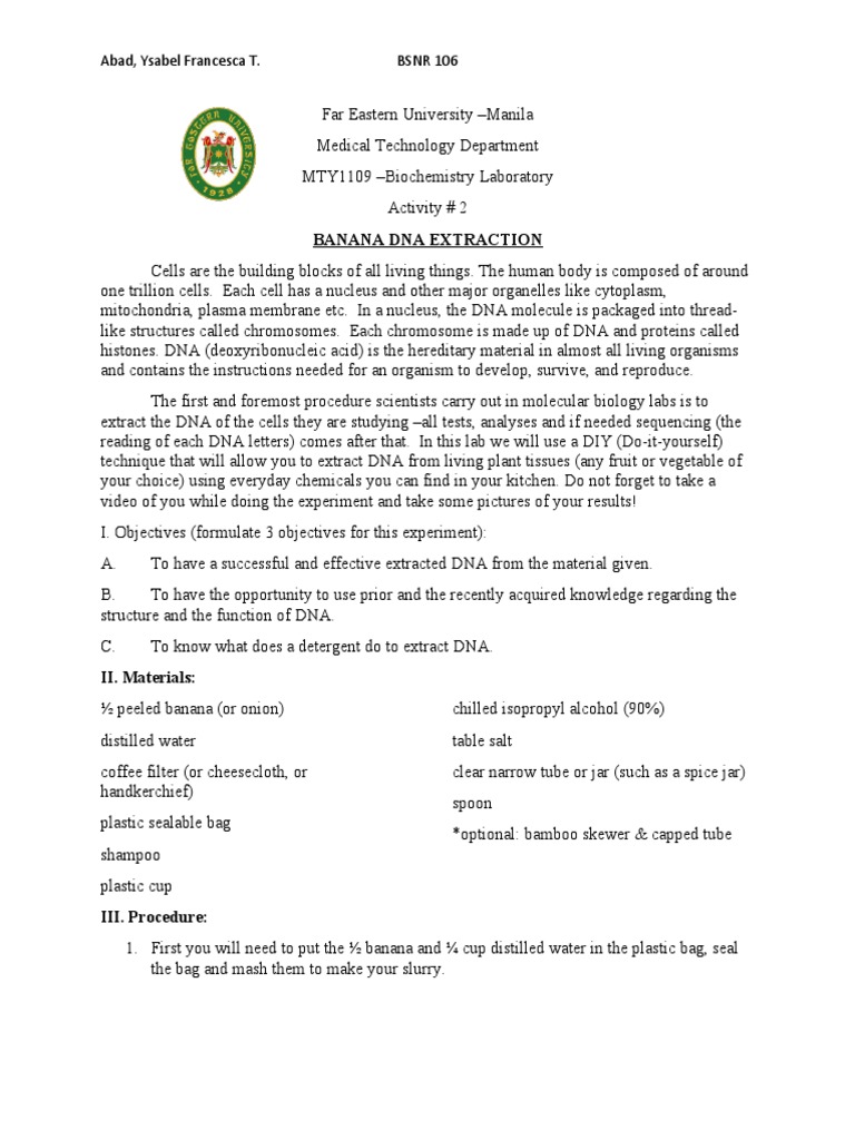 Dna Extraction | PDF | Cell (Biology) | Dna