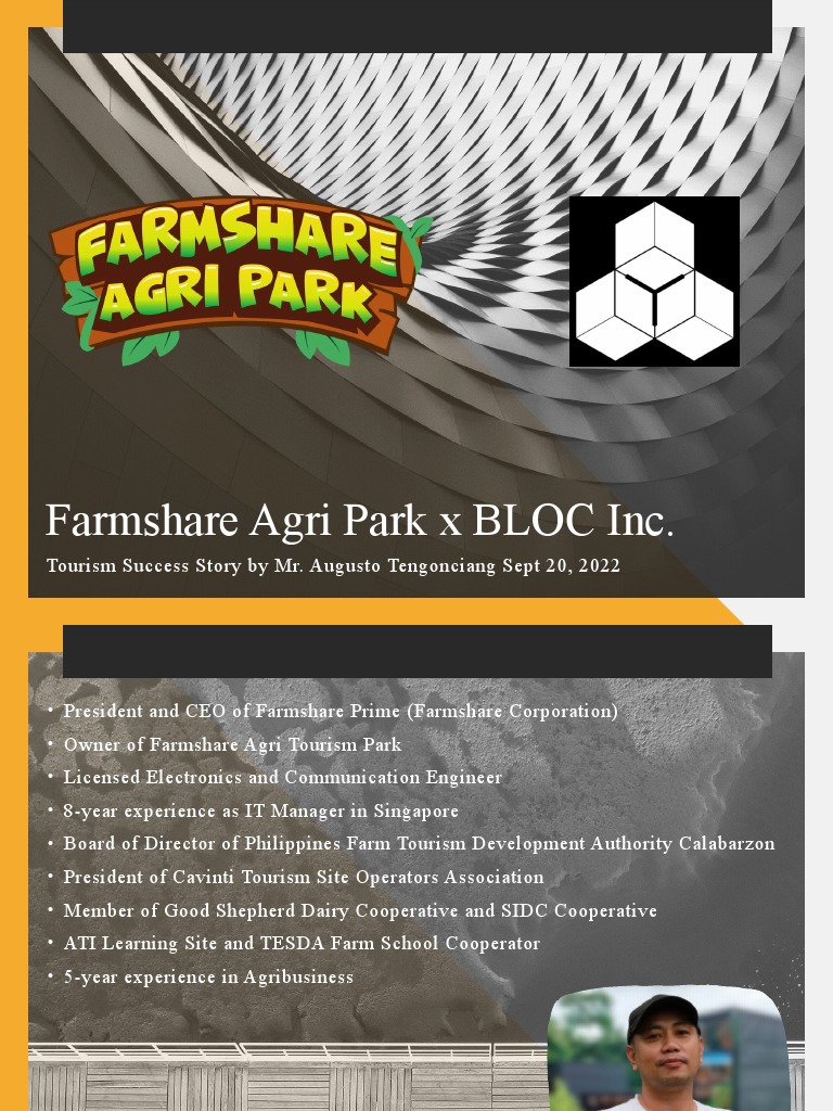 Farmhare Agri Park X BLOC Inc. | PDF | Tourism | Economies