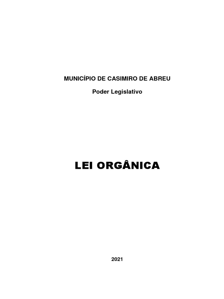 Lei Orgânica do Município de Casimiro | PDF | Administração pública ...