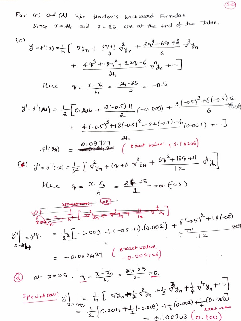 Numerical Differentiation Problem Pdf