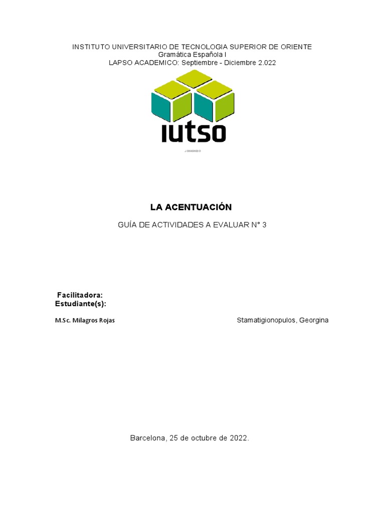La Acentuación - IUTSO | PDF | Comunicación humana | Idiomas