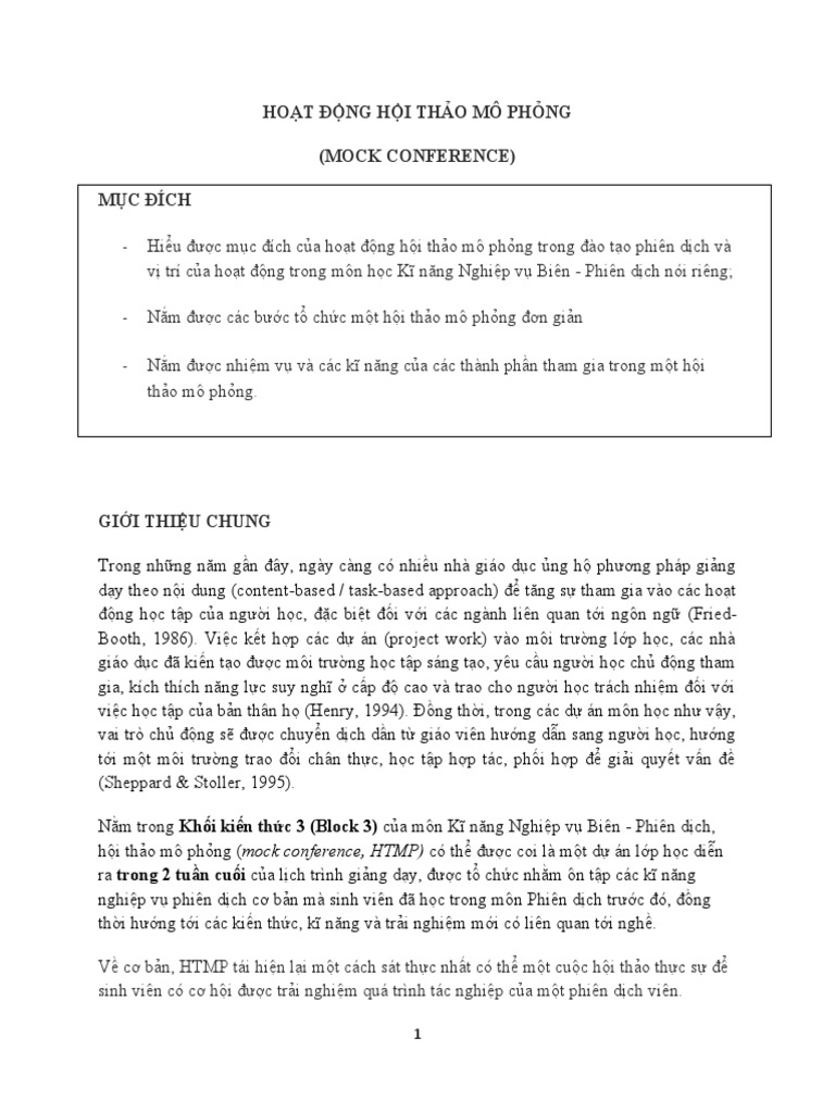 Appendix - Guidance On Mock Conference | PDF