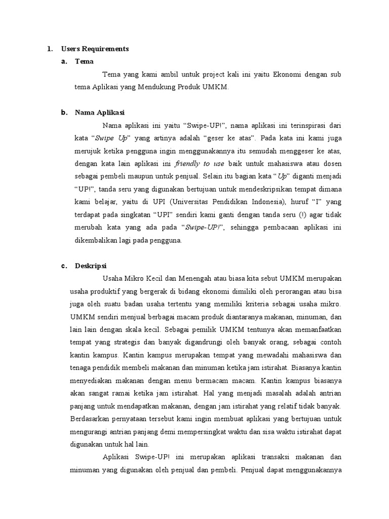 Sistem Kebutuhan Perangkat Lunak | PDF | Bisnis