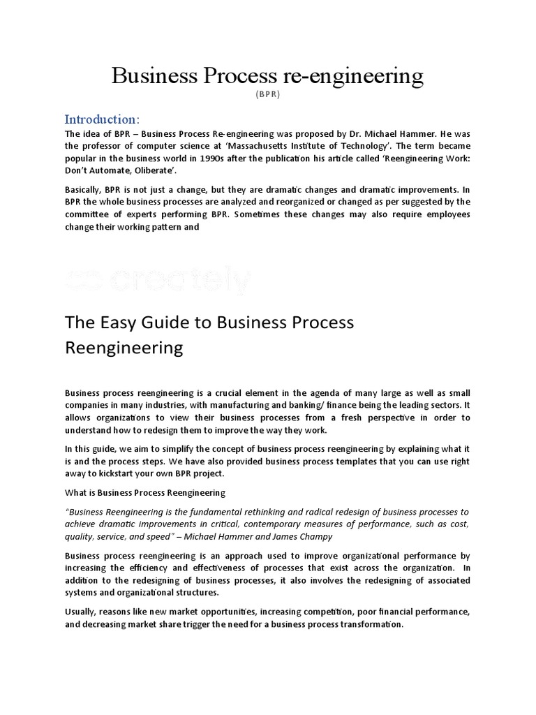 Business Process Reengineering | PDF | Business Process | Economies
