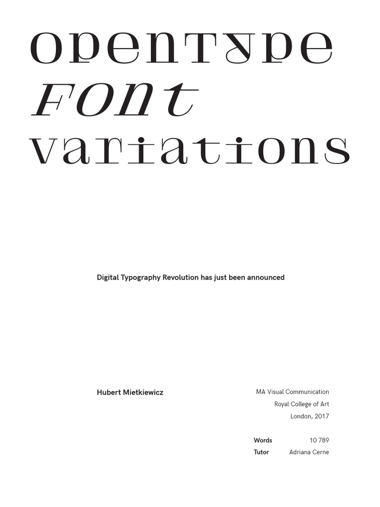 OpenType Font Variations Digital Typogra | PDF | Typography | Typefaces