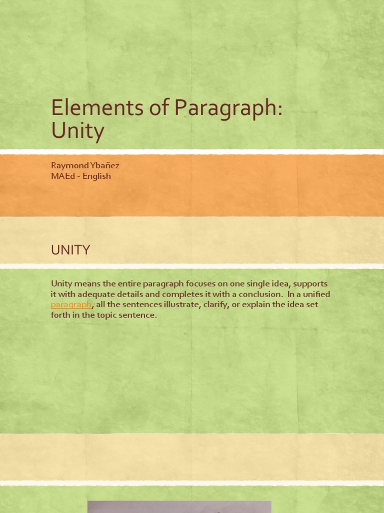 UNIT 3 Elements of Paragraph | PDF