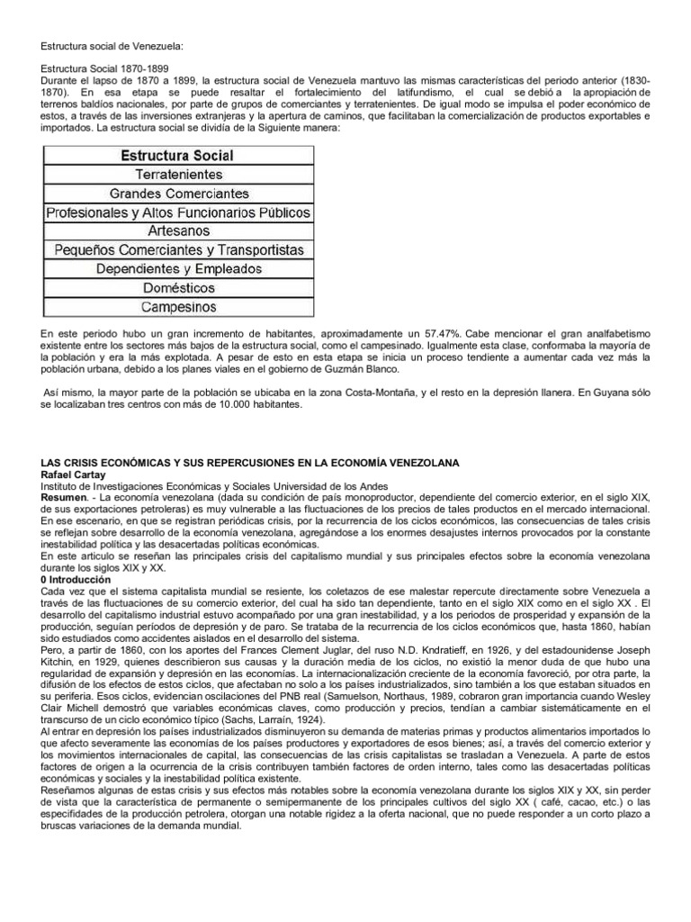 Estructura Social de Venezuela | PDF | Venezuela | Tipo de cambio