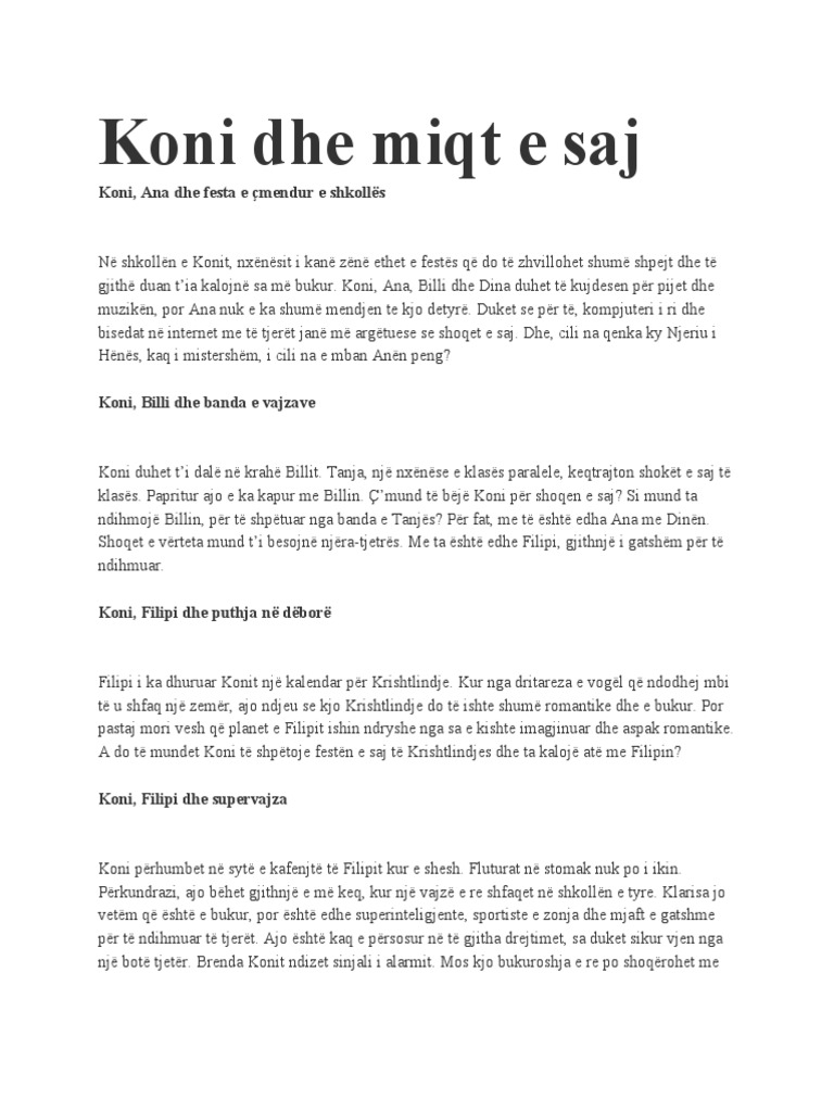 Koni Dhe Miqt e Saj | PDF