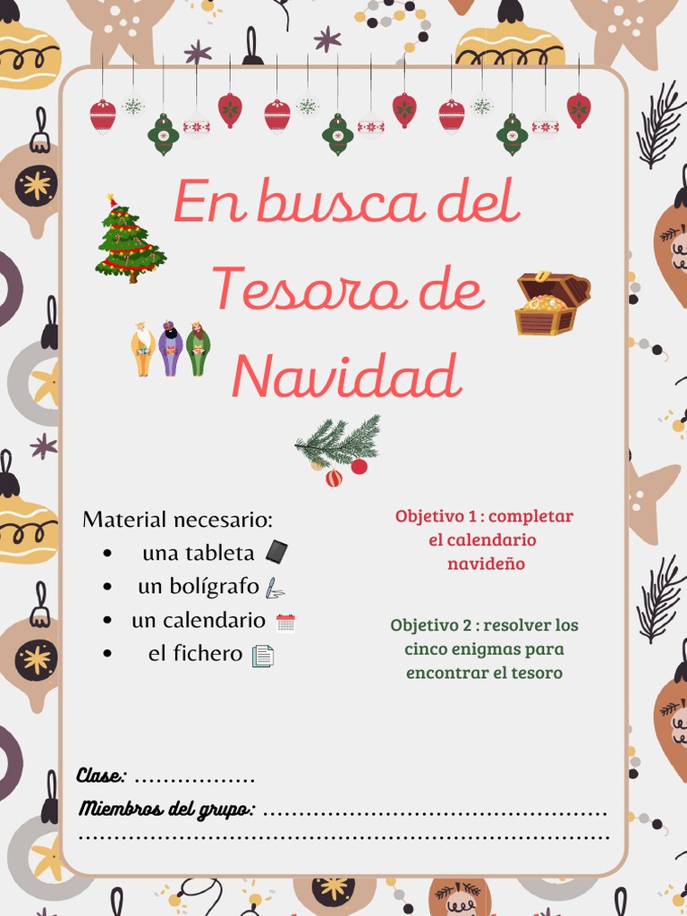 En Busca Del Tesoro de Navidad - Paso 1 | PDF | Navidad | Calendario ...