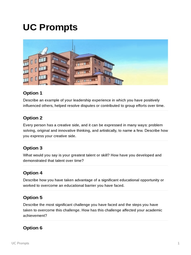 UC Prompts | PDF | Social Science | Self-Improvement