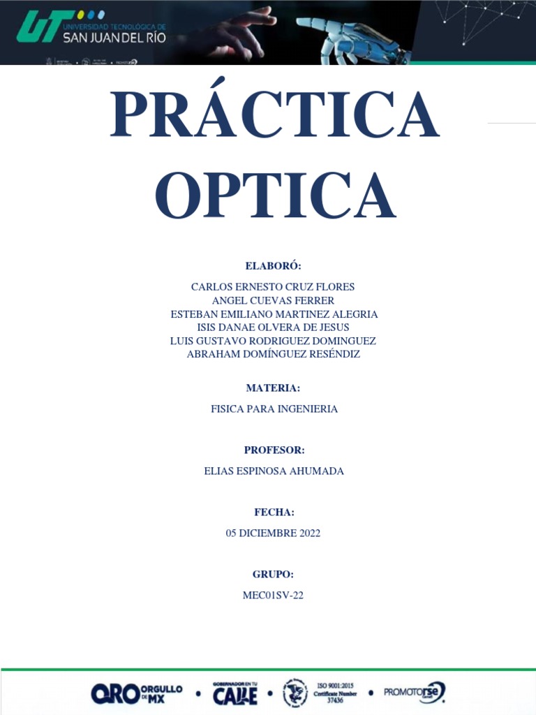Práctica de Optica-1 | PDF | Ligero | Láser