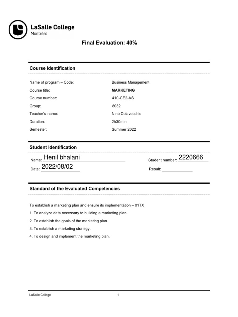 Henil Bhalani Marketing Final | PDF | Marketing | Market (Economics)