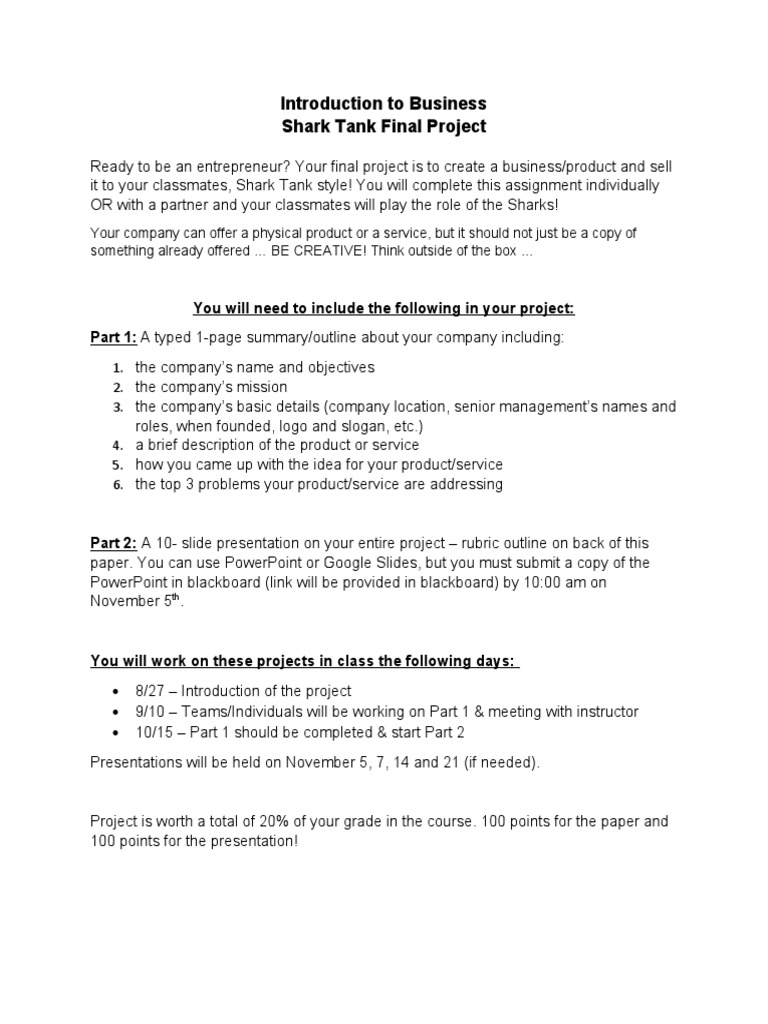 Shark Tank Project | PDF | Microsoft Power Point | Business