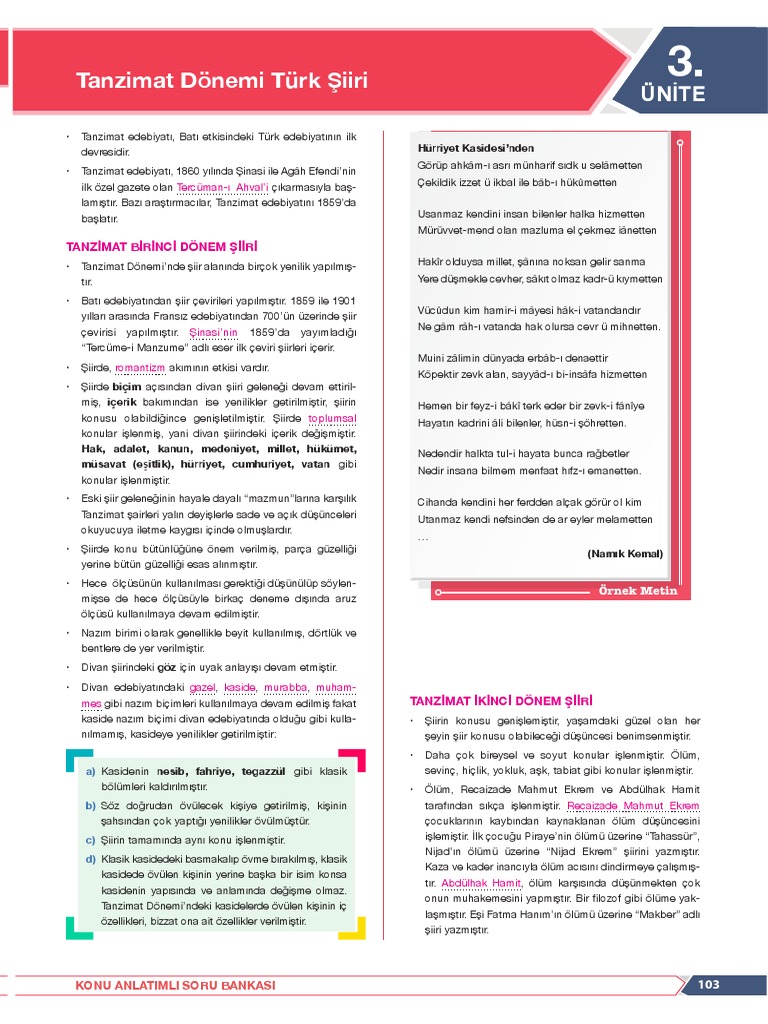 1-Tanzimat Dönemi Türk Şiiri | PDF