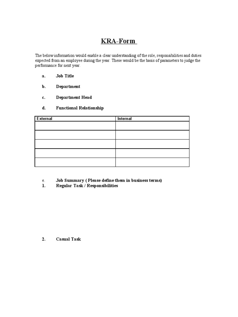 KRA Form Overview and Guidelines | PDF | Career & Growth