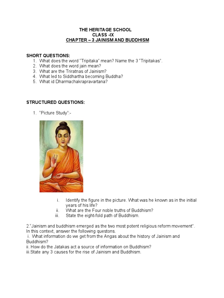 Jainism and Buddhism Questions | PDF