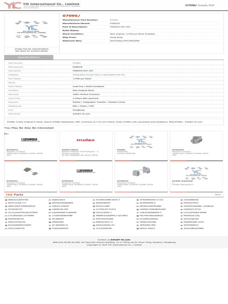 Specifications: Parts | PDF