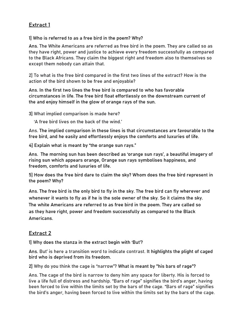 I Know Why The Caged Bird Sings | PDF