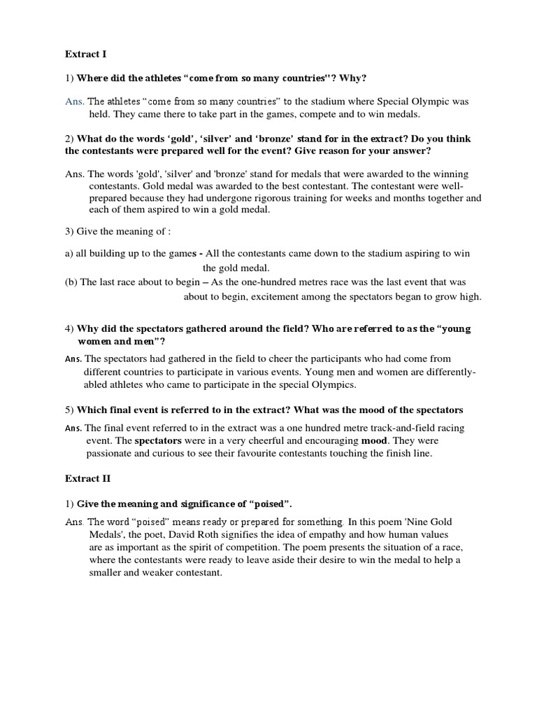 Nine Gold Medals | PDF | Poetry