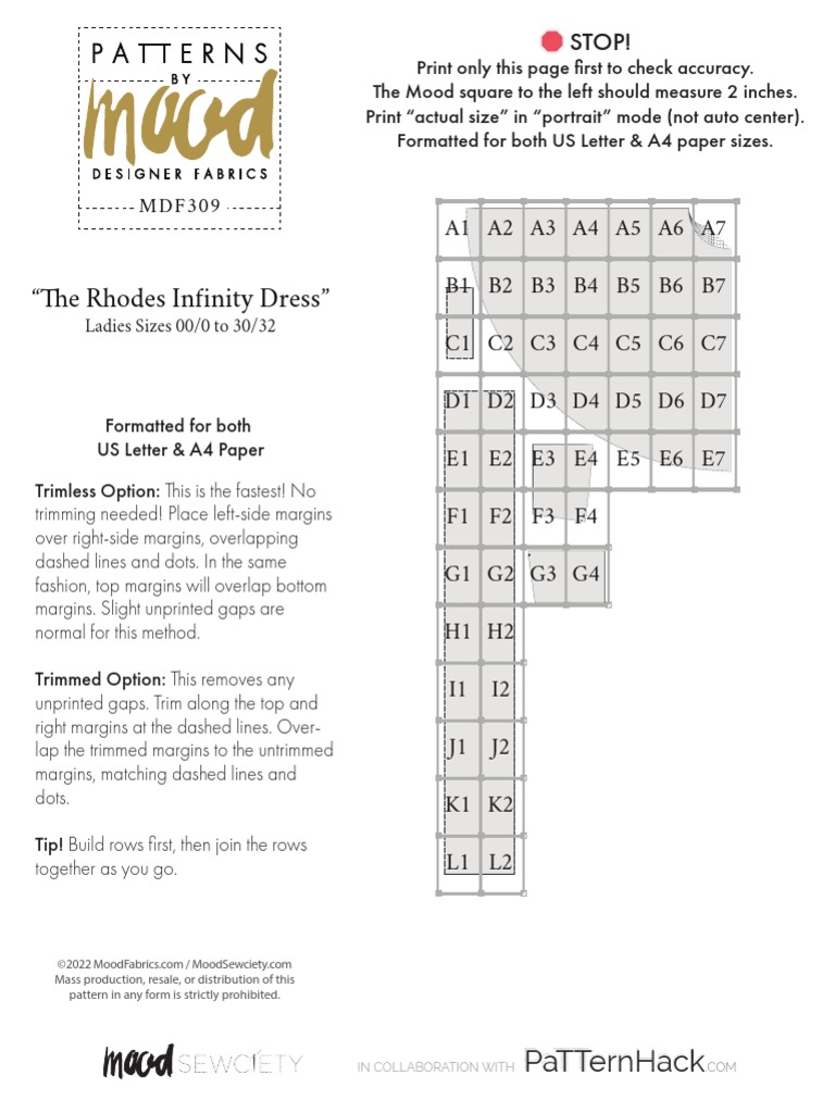 MDF309 Rhodes Pattern Letter A4 | PDF | Clothing | Chess