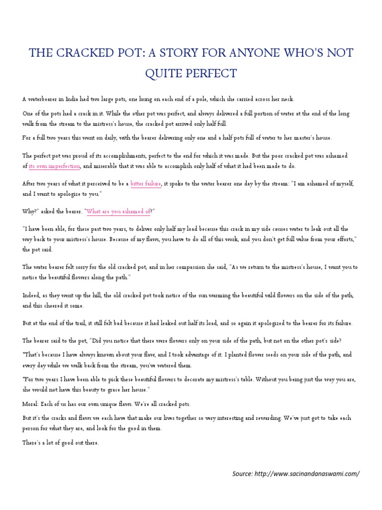 The Cracked Pot. | PDF