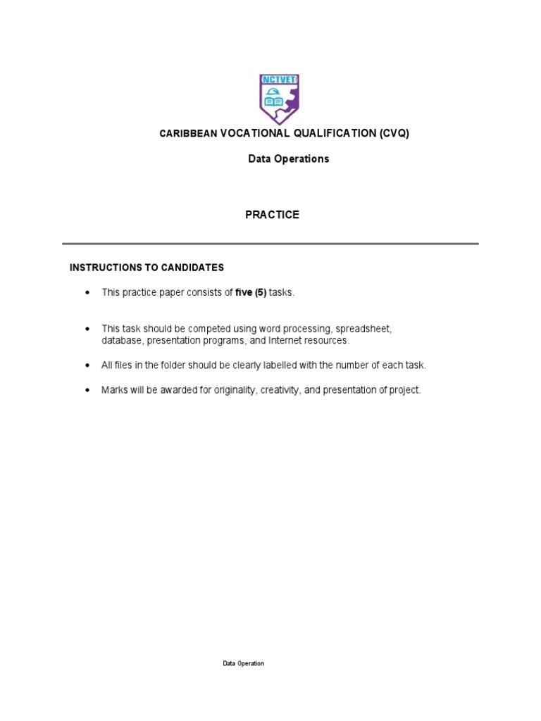 CVQ Data Operations Practice Guide | PDF | Spreadsheet | United States ...