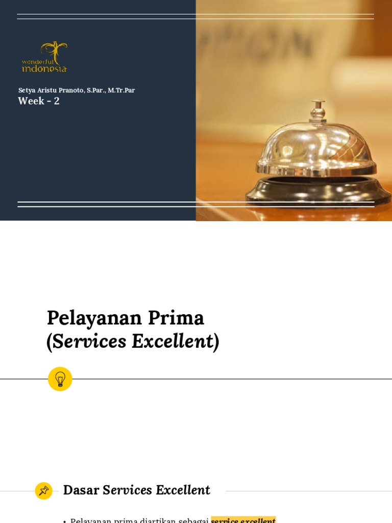 Pelayanan Prima dalam Pariwisata | PDF | Bisnis