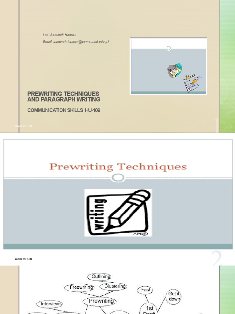 Prewriting Techniques and Paragraph Structure for Effective ...