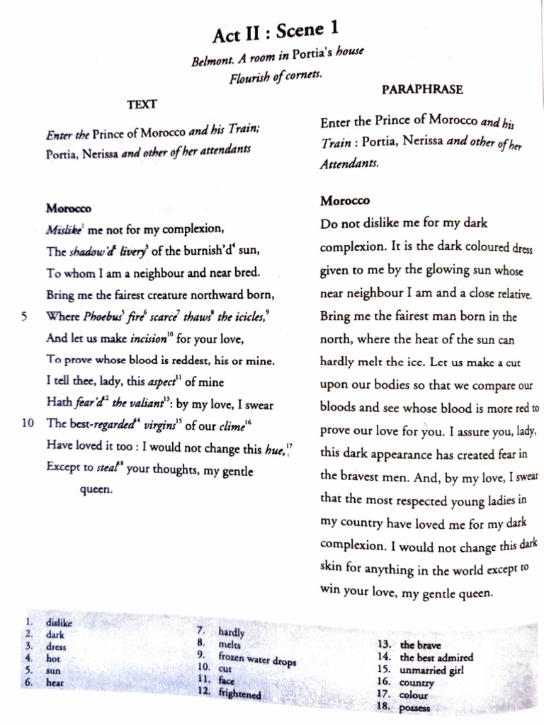 Act 2 Scene 1 | PDF | The Merchant Of Venice