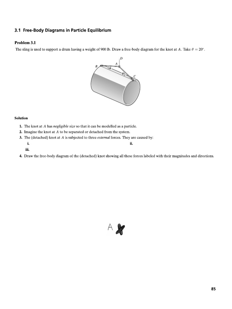 FBD Practice Problems - Particle Equilibrium | PDF