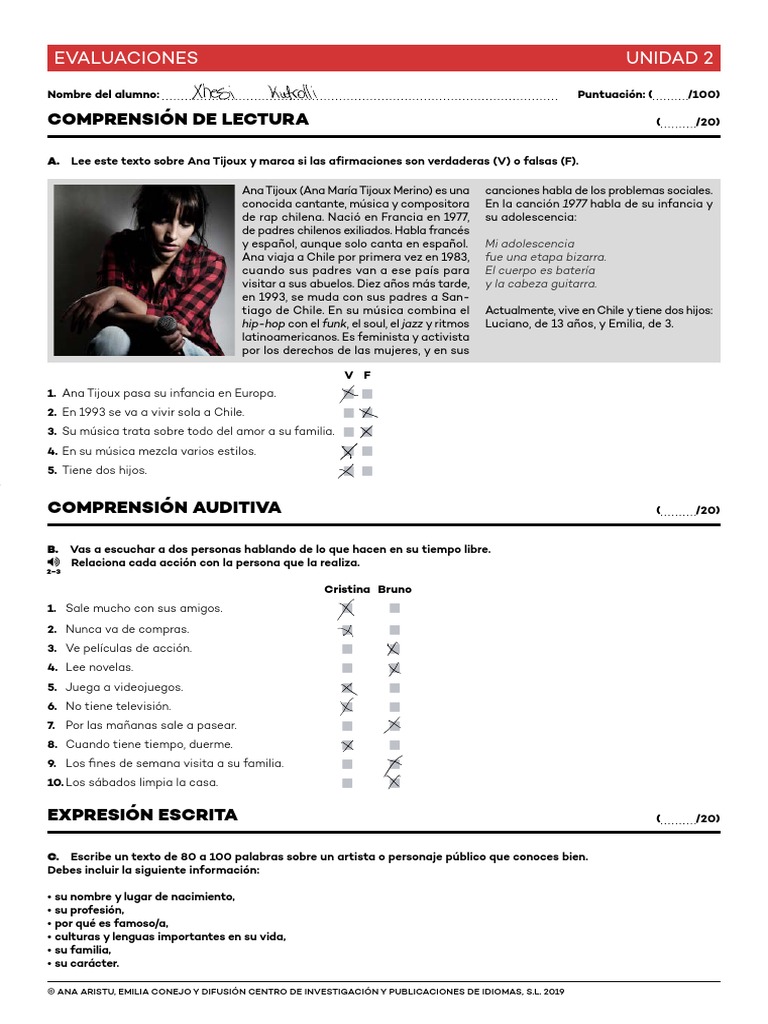 Evaluacion de La Unidad 2 - Alumnos | PDF