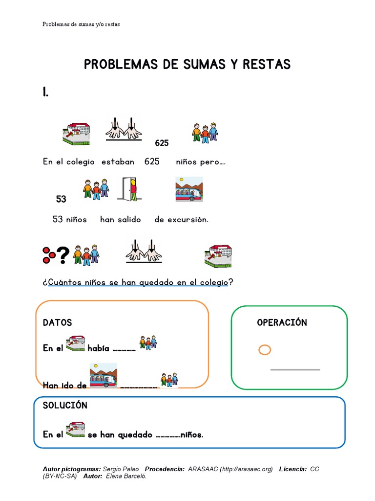 Problemas de Sumas y Restas para Niños | PDF | Ajedrez