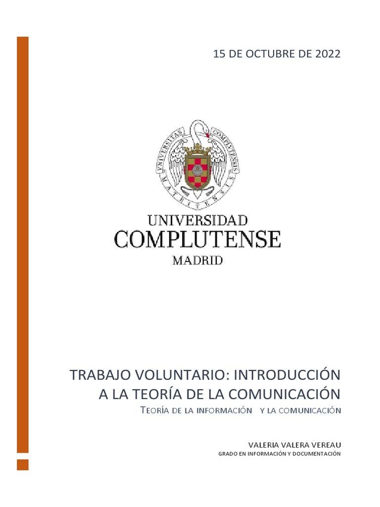 Trabajo Voluntario Teoría | PDF | Comunicación | Información