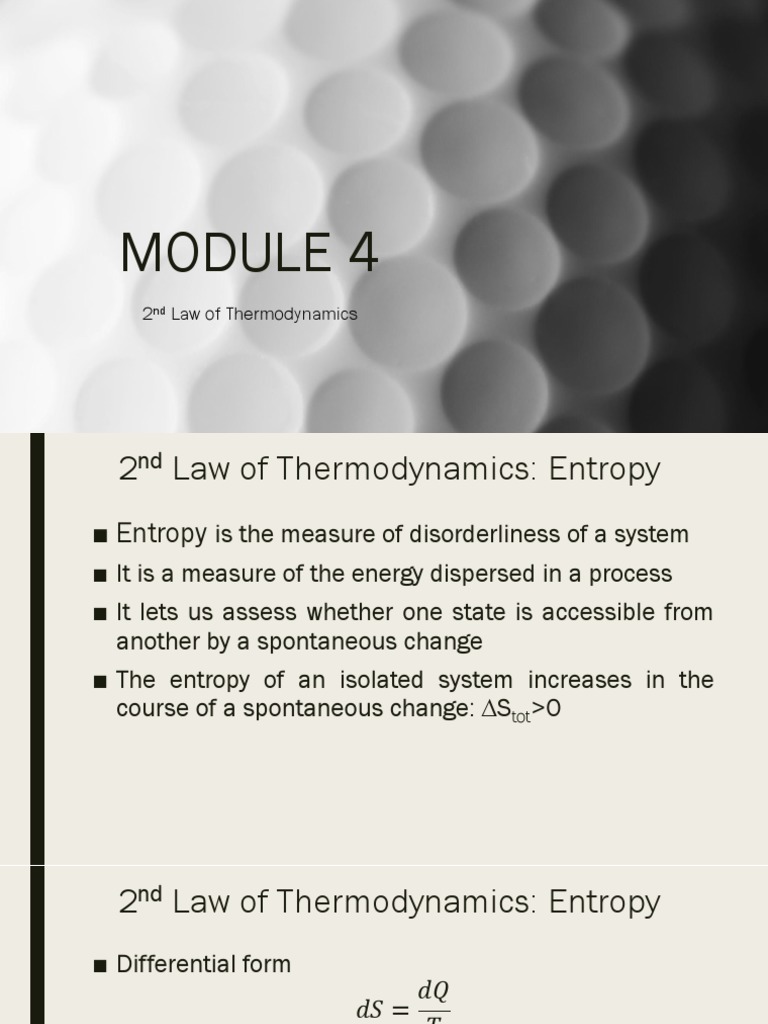 Module 4 2nd Law of Thermodynamics | PDF | Heat | Entropy