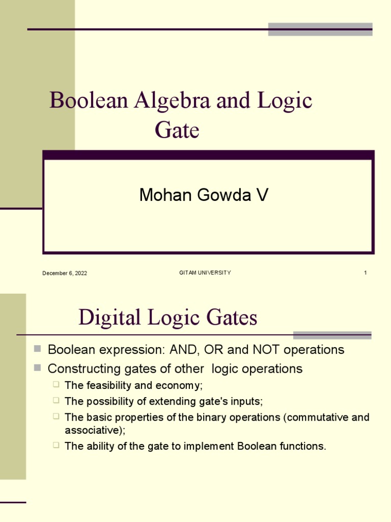 Digital Logic Gates Overview | PDF | Boolean Algebra | Teaching Mathematics