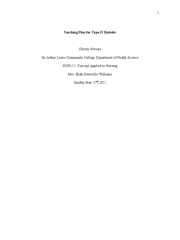 Diabetic Teaching Plan | PDF | Hypoglycemia | Hyperglycemia