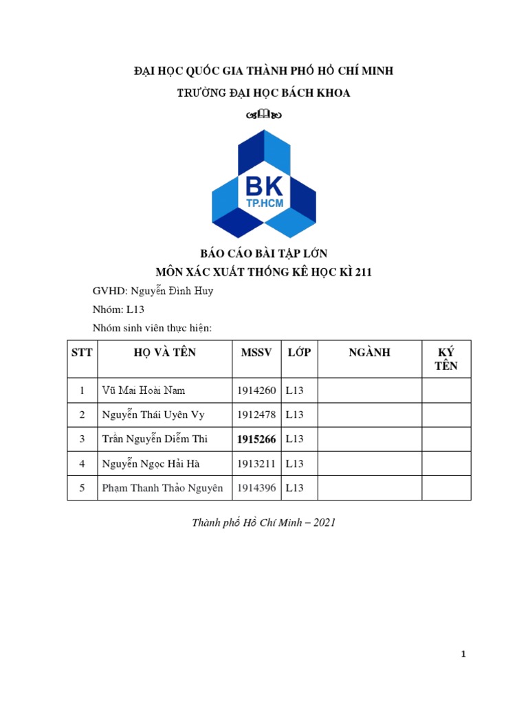 BTL-XSTK-Phạm Thanh Thảo Nguyên-L13 | PDF