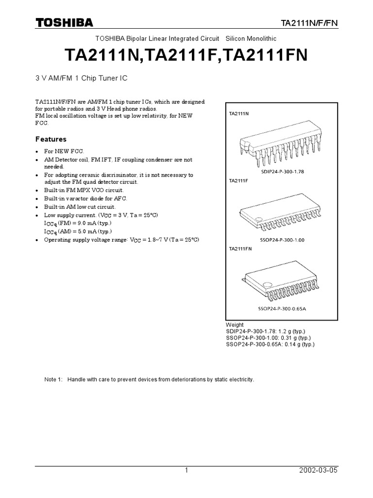 TA2111N Toshiba | PDF
