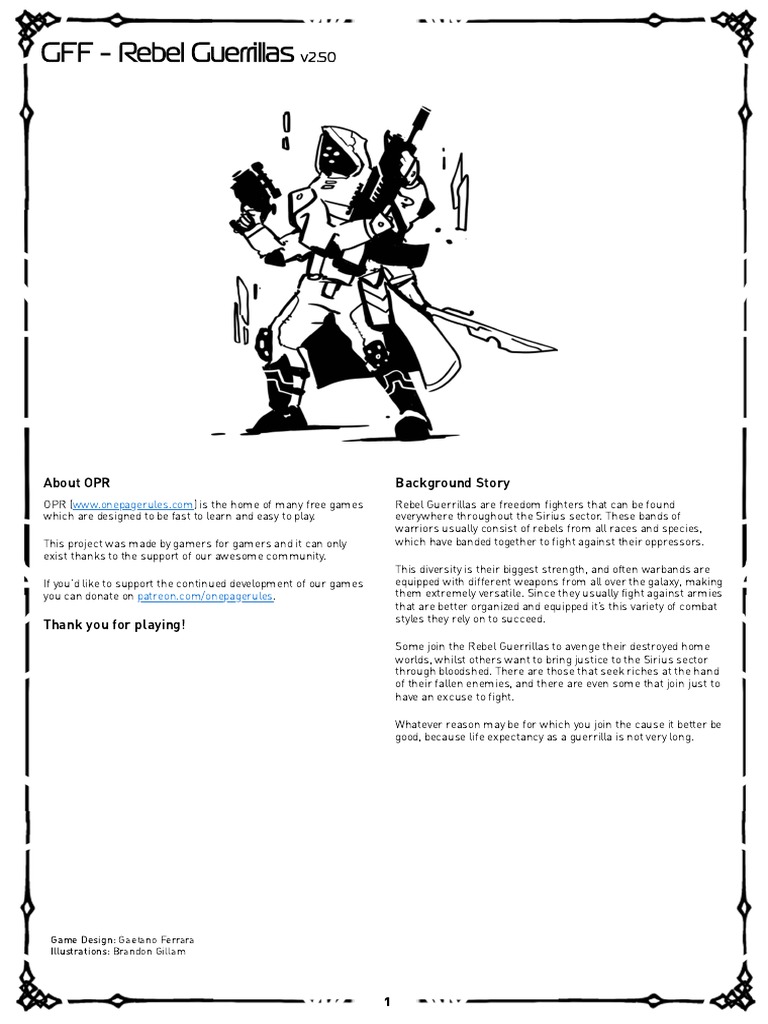 GFF - Rebel Guerrillas v2.50 | PDF | Sniper | Hazards